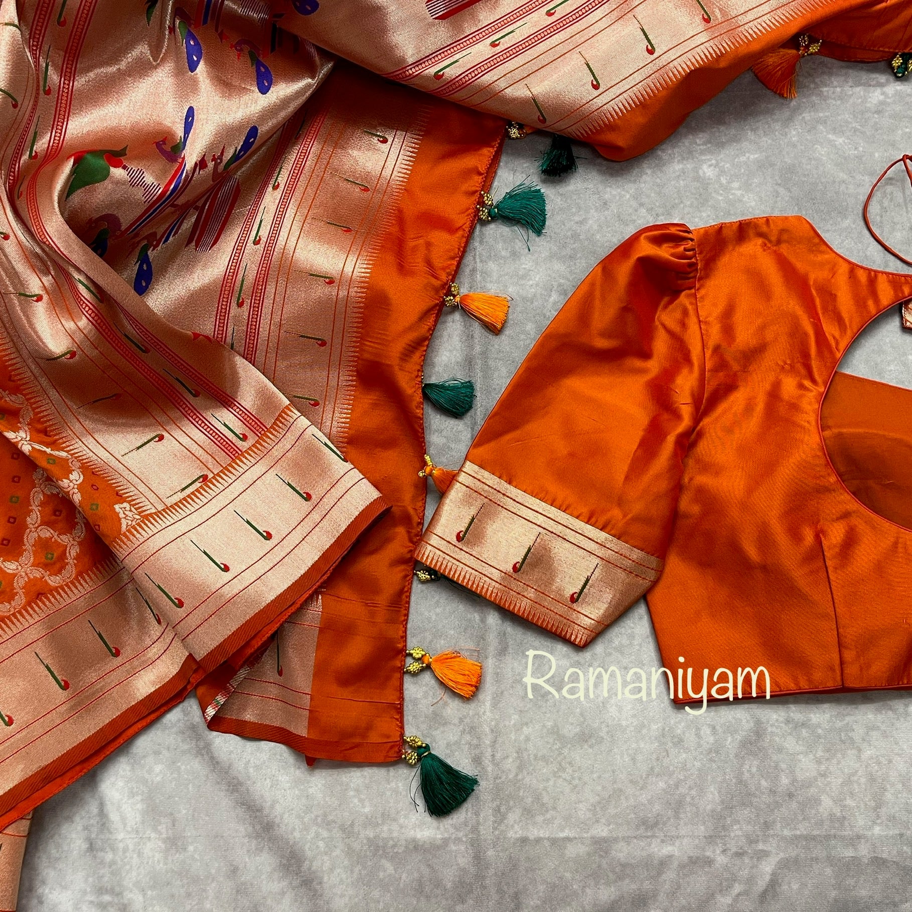 SilkPaithani (Rich Pallu Paithani Bandhani Saree) – Ramaniyam USA